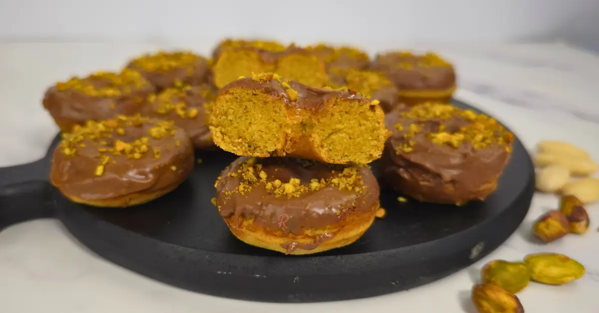 Pistachio Almond Flour Cottage Cheese Donuts Low Carb & Keto