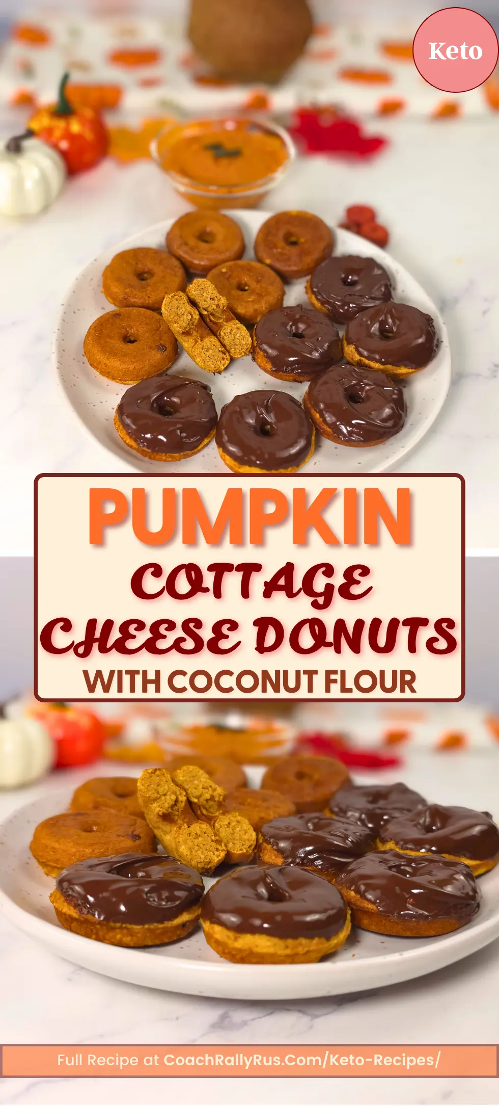 Easy Keto Pumpkin Cottage Cheese Donuts with Coconut Flour